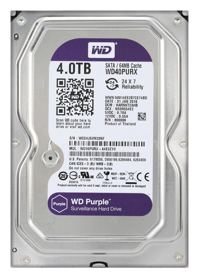 Western Digital Purple Hard Disk HDD for videosurveillance NVR e DVR ...