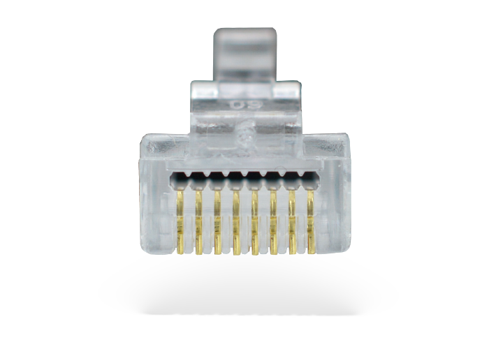 RJ45 passthrough Ethernet connectors